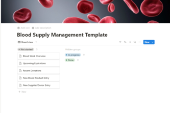 Management and maintenance of blood reserves | Devpost