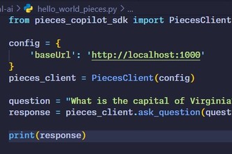 Hello World Using Pieces | Devpost