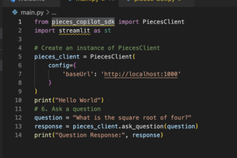 Hello world with pieces | Devpost