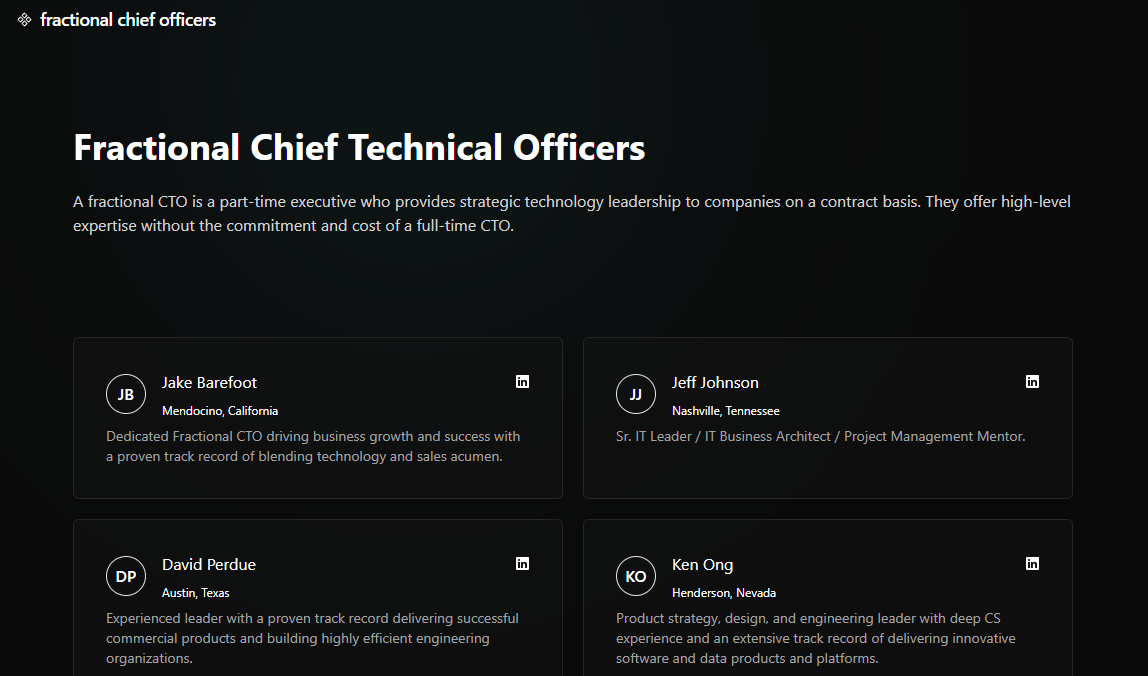 Fractional Chief Officers | Devpost