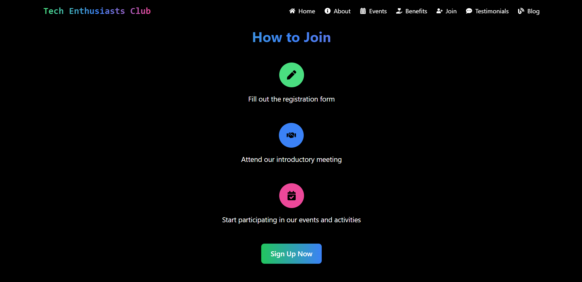 TechEnthusiast club Website | Devpost