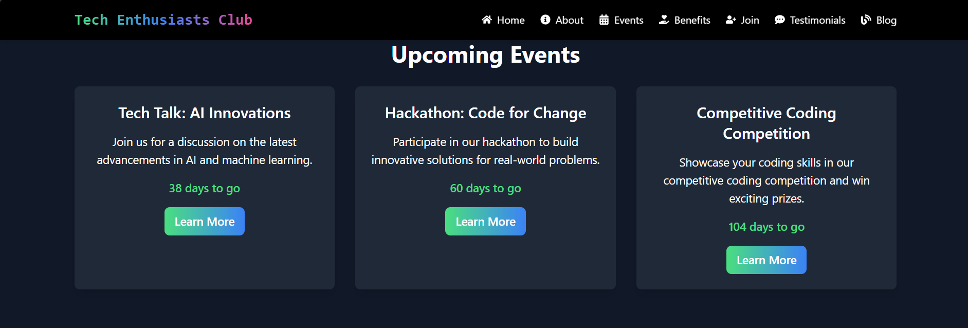 TechEnthusiast club Website | Devpost