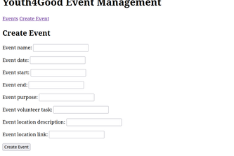 Youth4Good Event/Volunteer Backend | Devpost