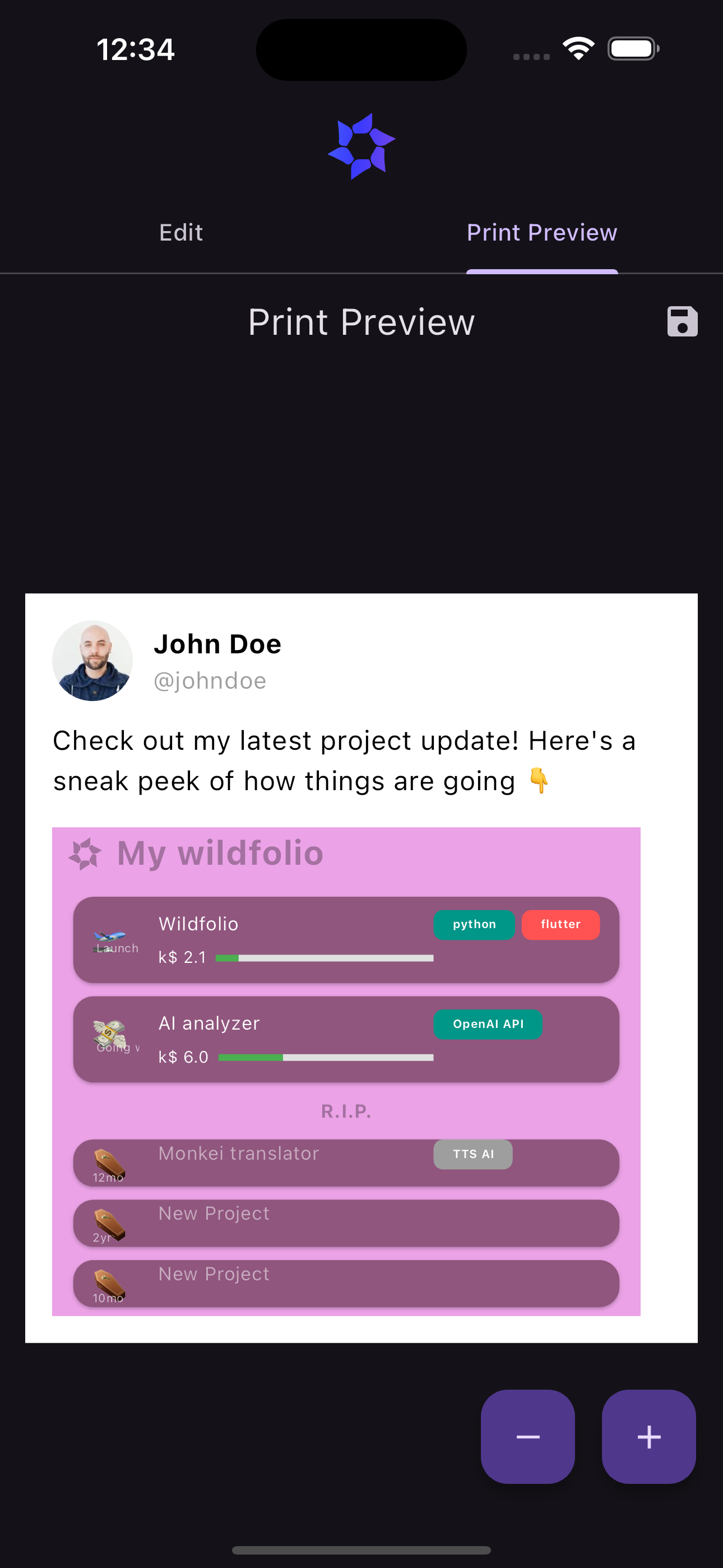 Wildfolio: build in public and pin it! | Devpost