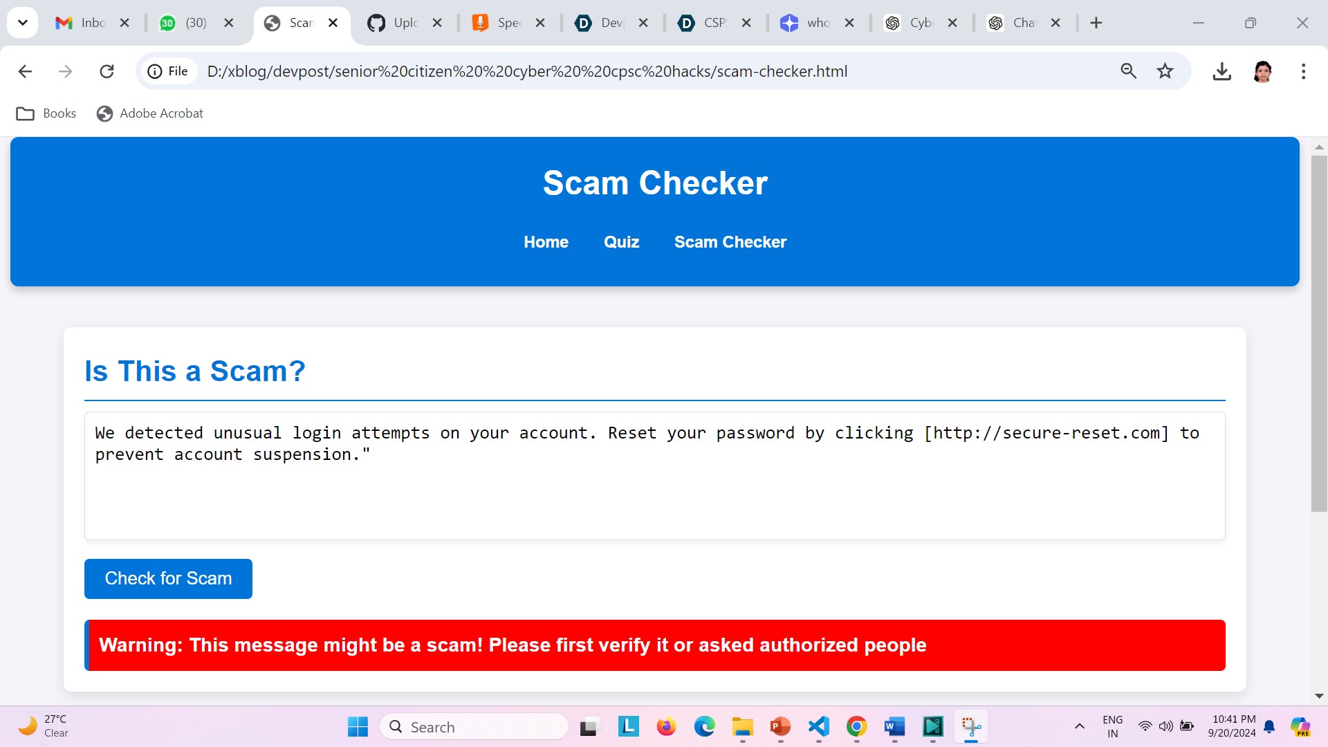 Cyber Scam Awareness for Seniors | Devpost