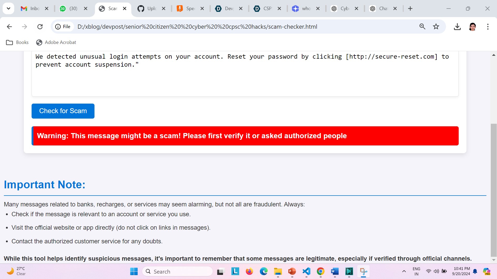 Cyber Scam Awareness for Seniors | Devpost
