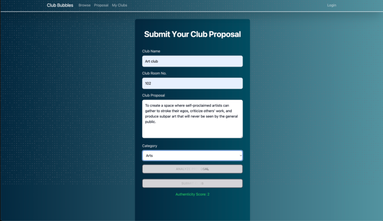 Club Bubbles | Devpost