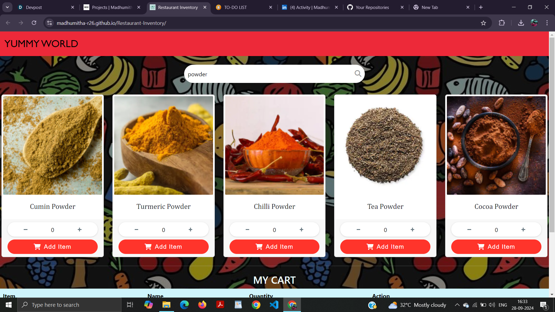 Restaurant Inventory | Devpost