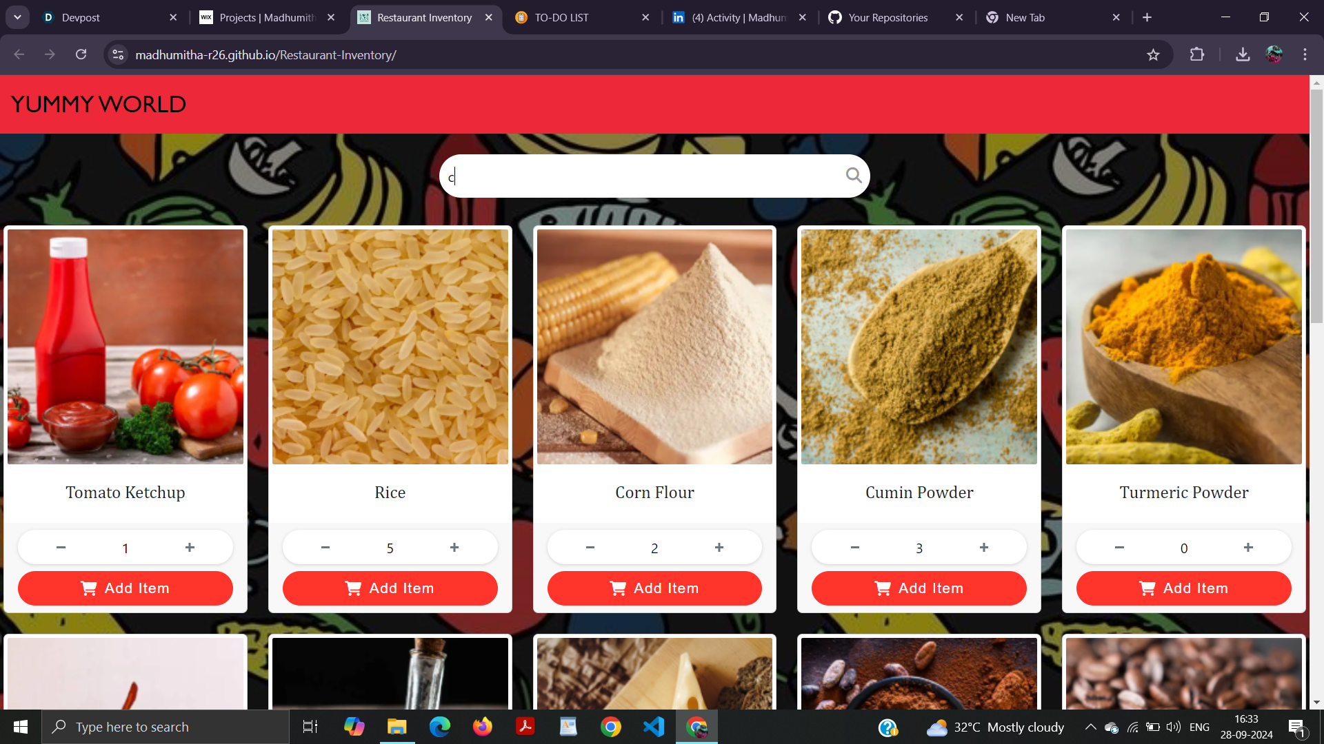 Restaurant Inventory | Devpost