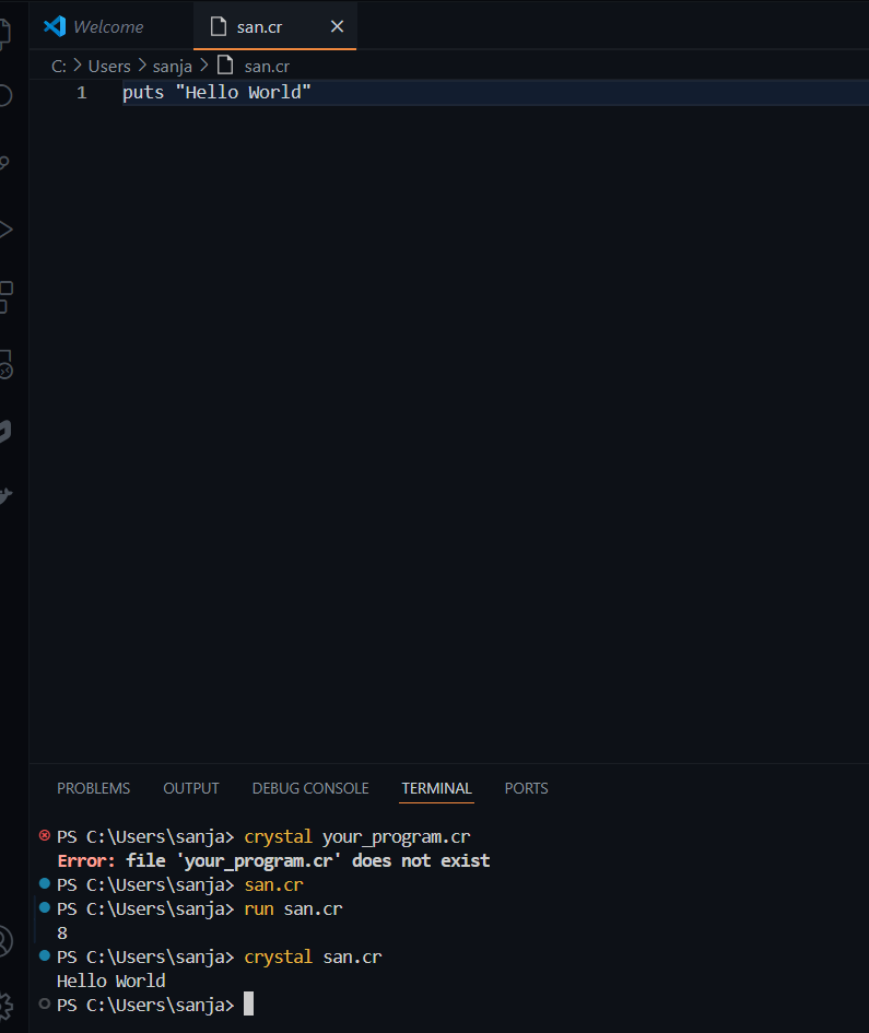 Crystal Hello World | Devpost