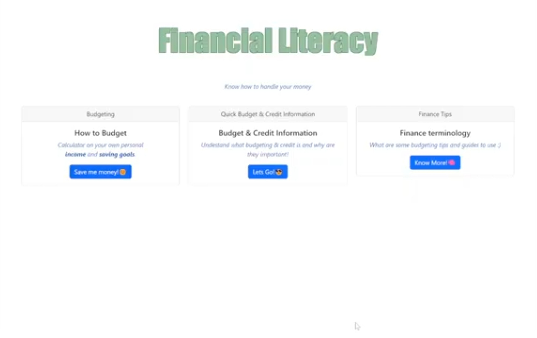 Finance Literacy | Devpost