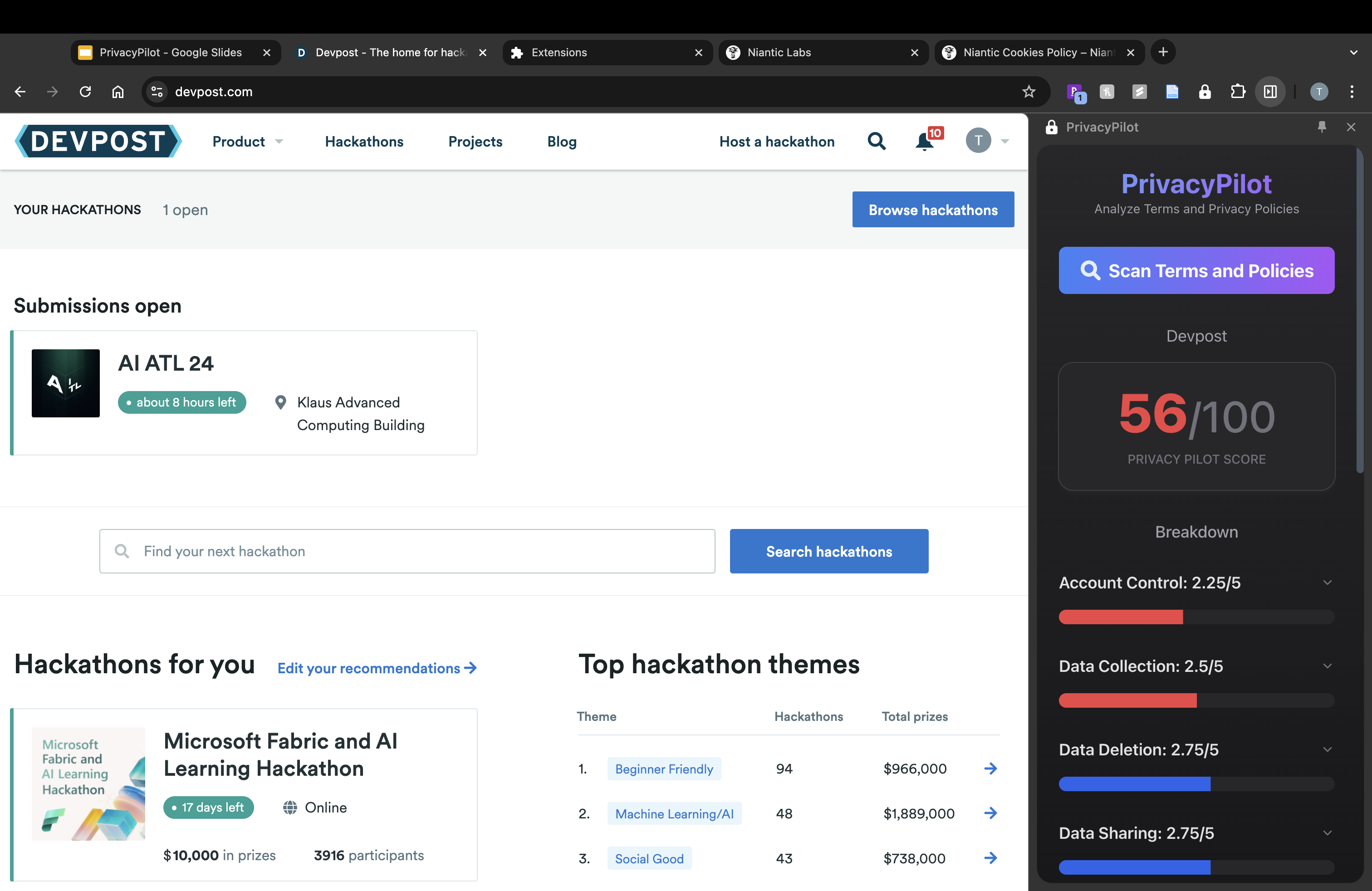 Privacy Pilot: Your Privacy Rights at a Glance | Devpost