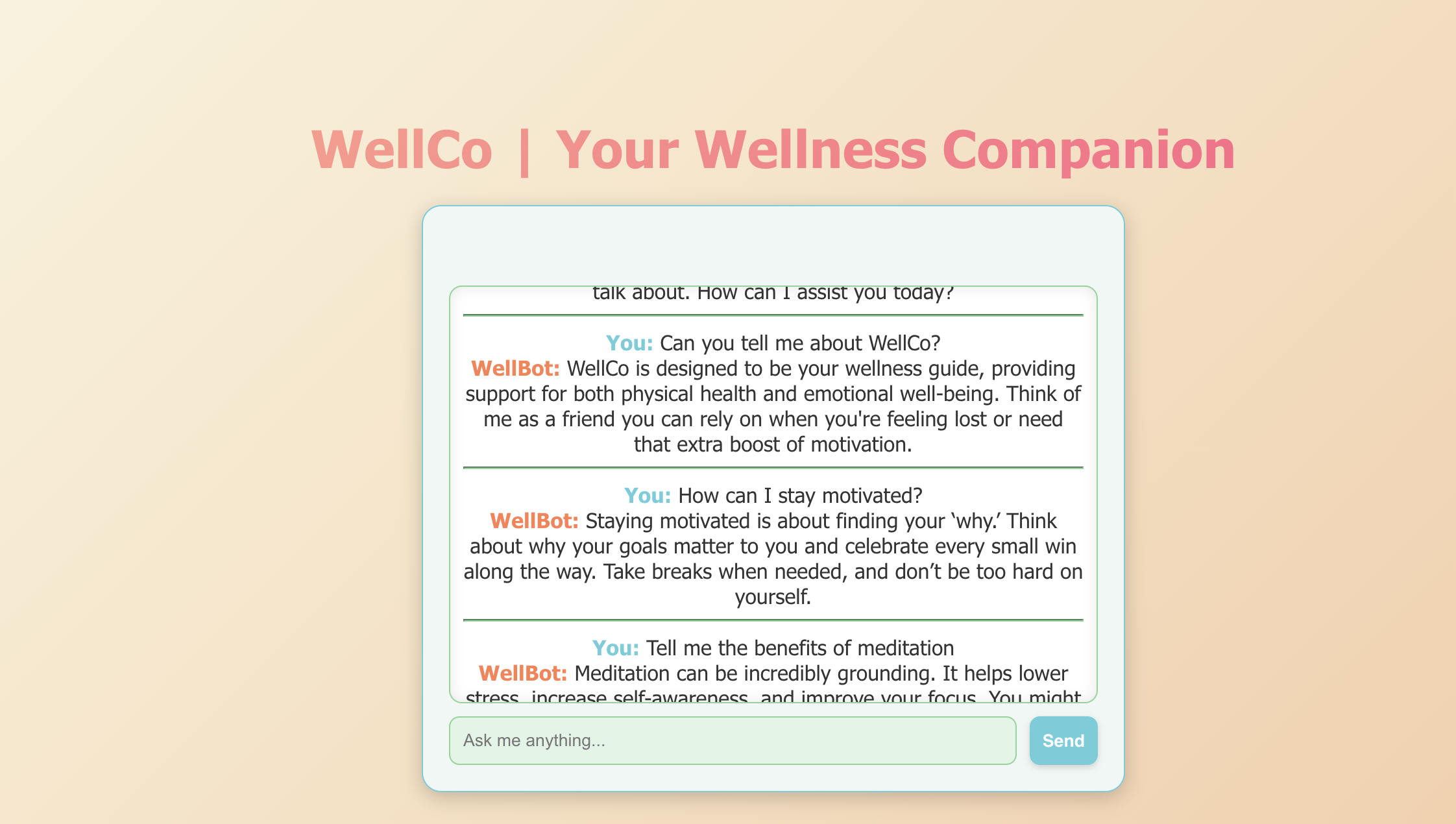 WellCo | Your Wellness Companion | Devpost