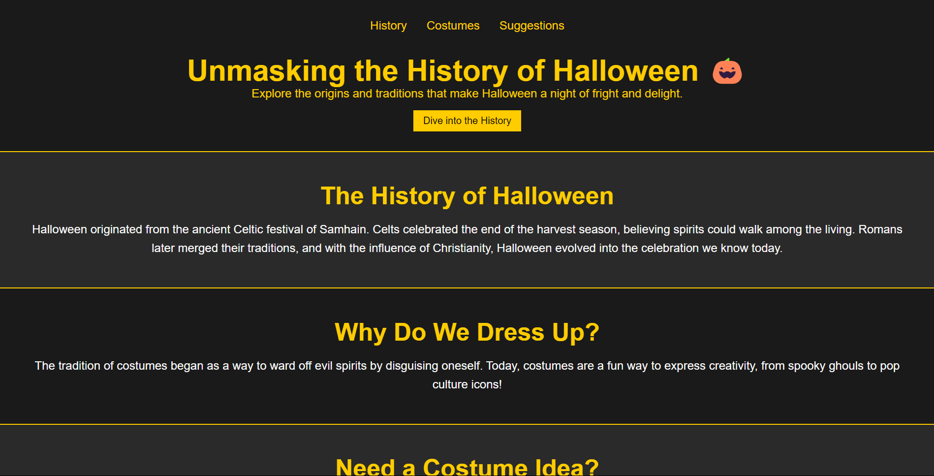 Halloween Unmasked | Devpost