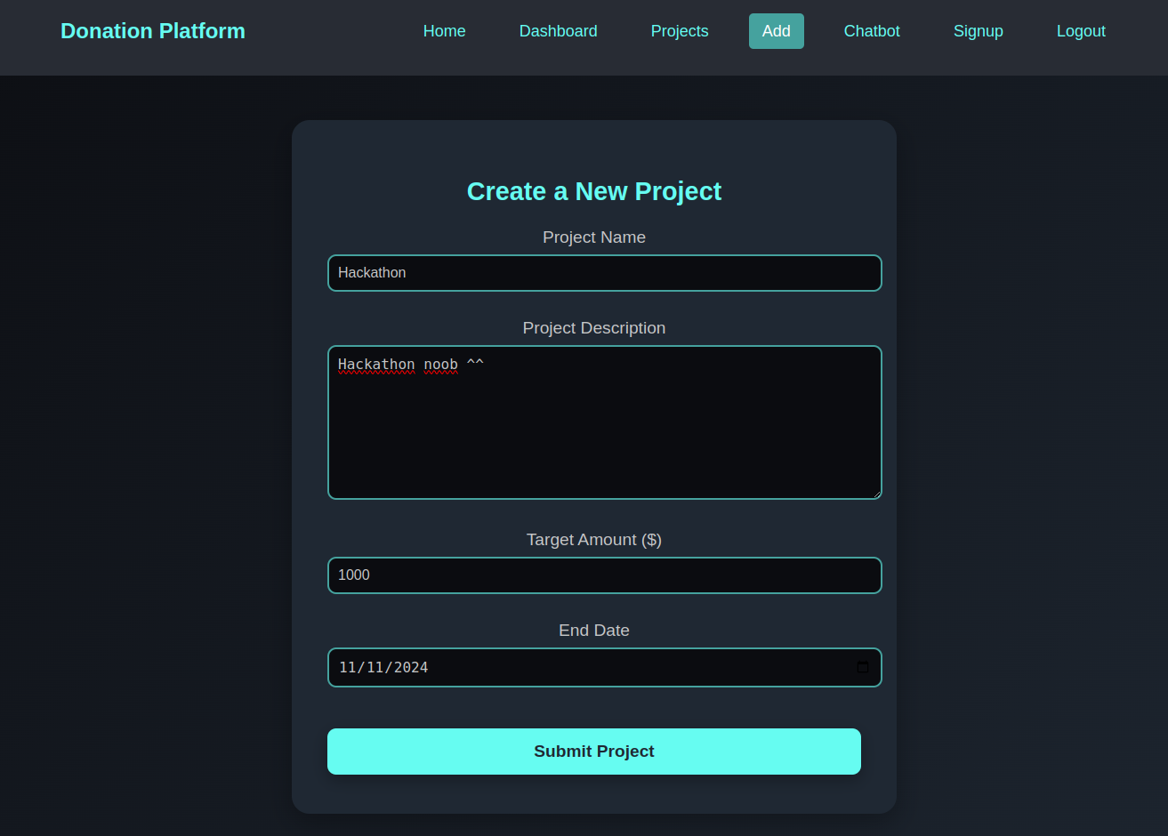 Project Donation App | Devpost