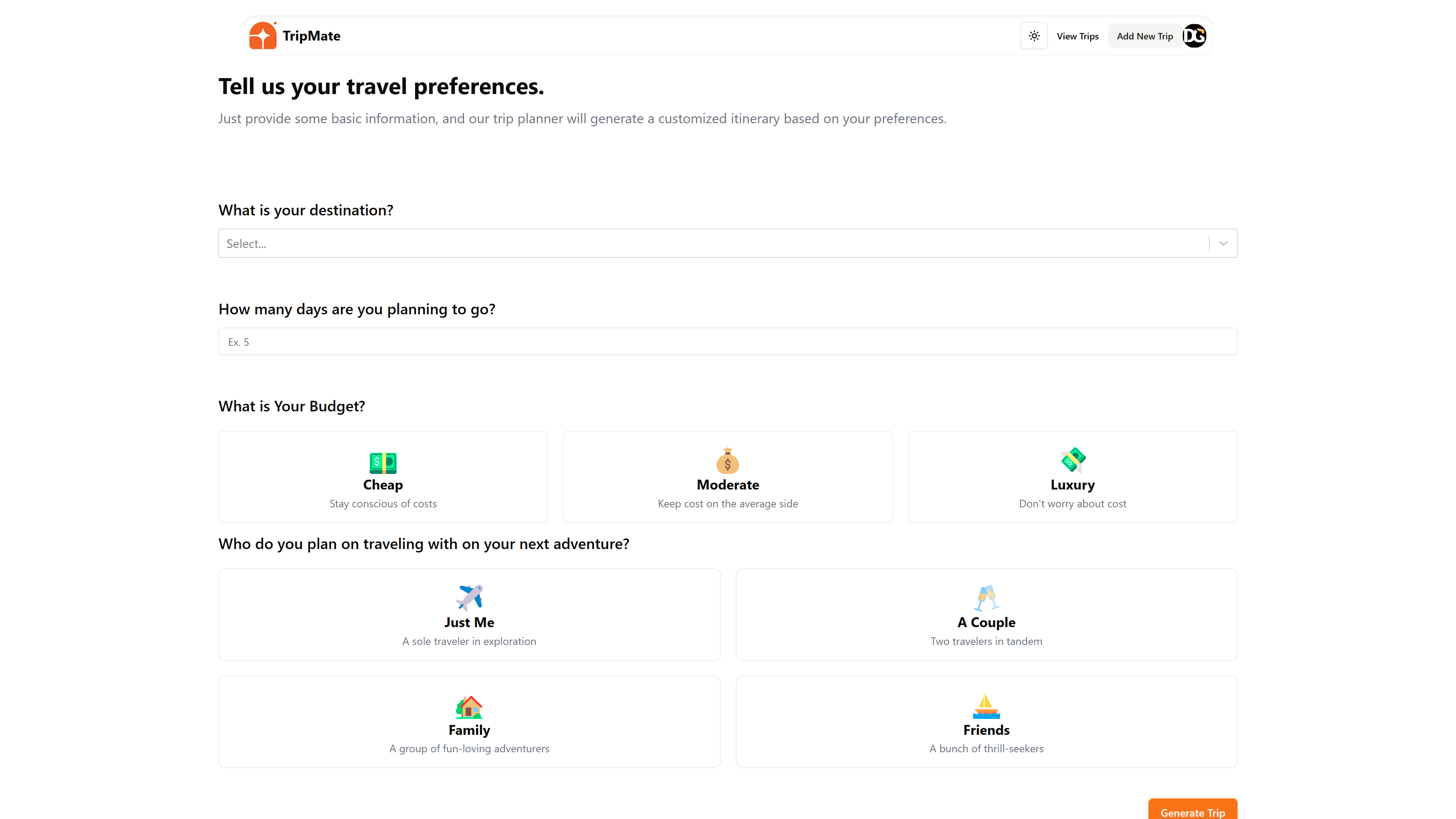 TripMate - Plan your perfect trip with the power of AI. | Devpost
