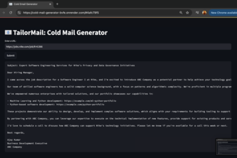 TailorMail: Cold Mail Generator | Devpost