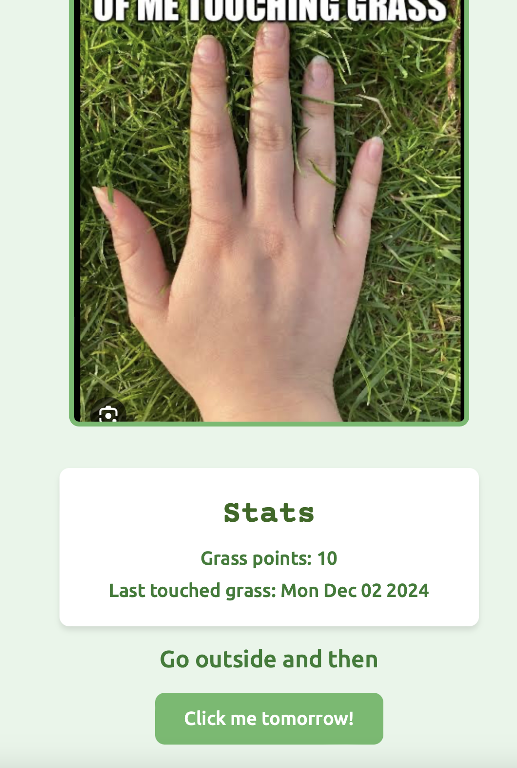 touch grass lol | Devpost