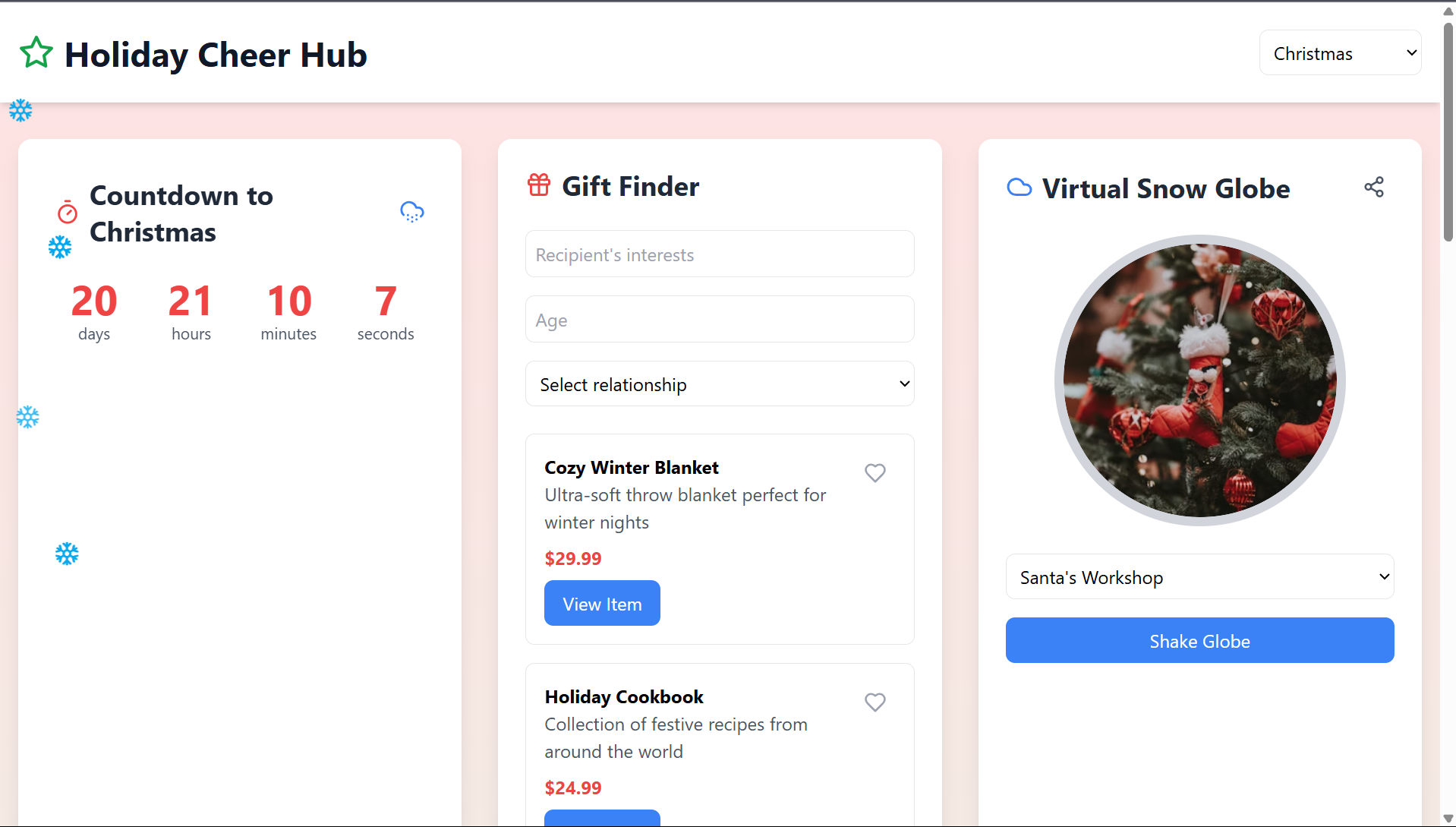Holiday Cheer Hub | Devpost
