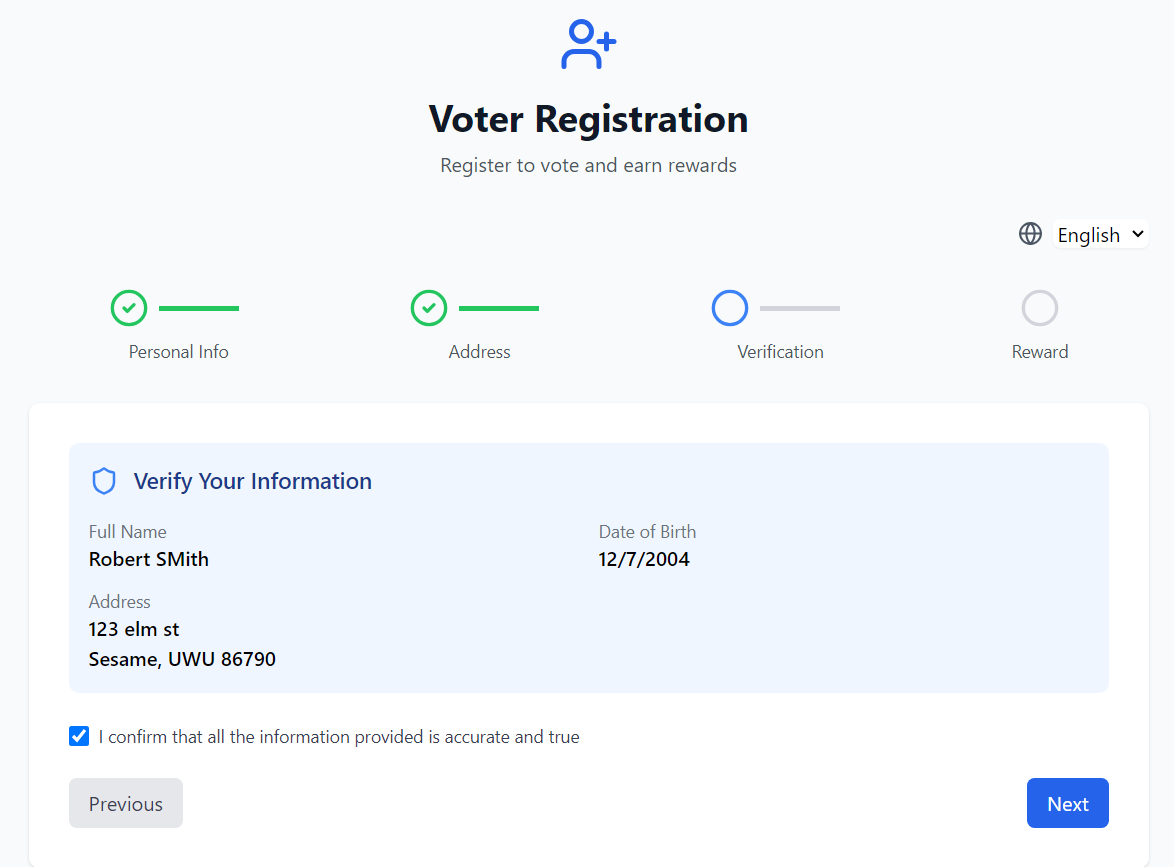 Voter Registration Rewards | Devpost
