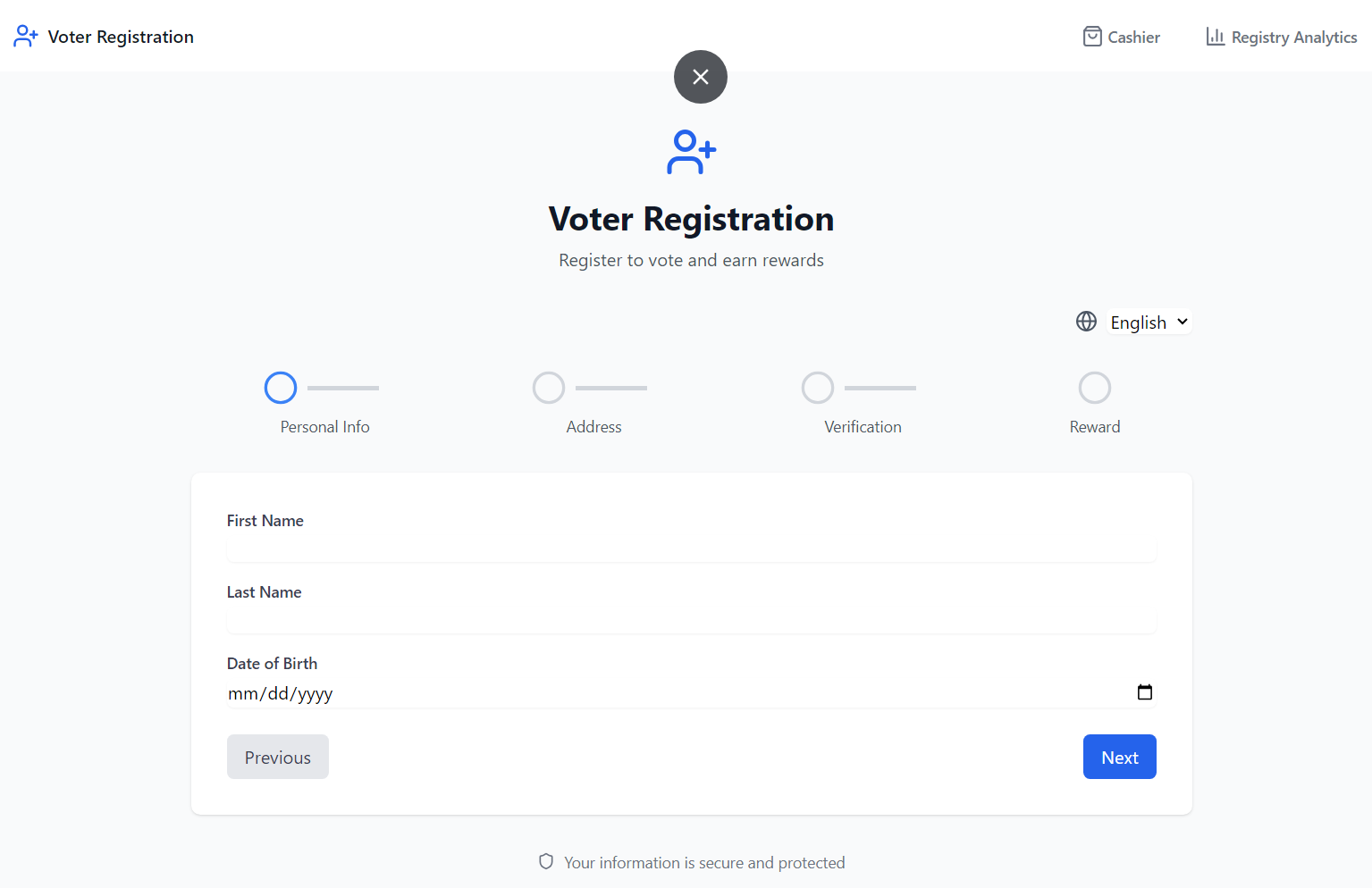 Voter Registration Rewards | Devpost