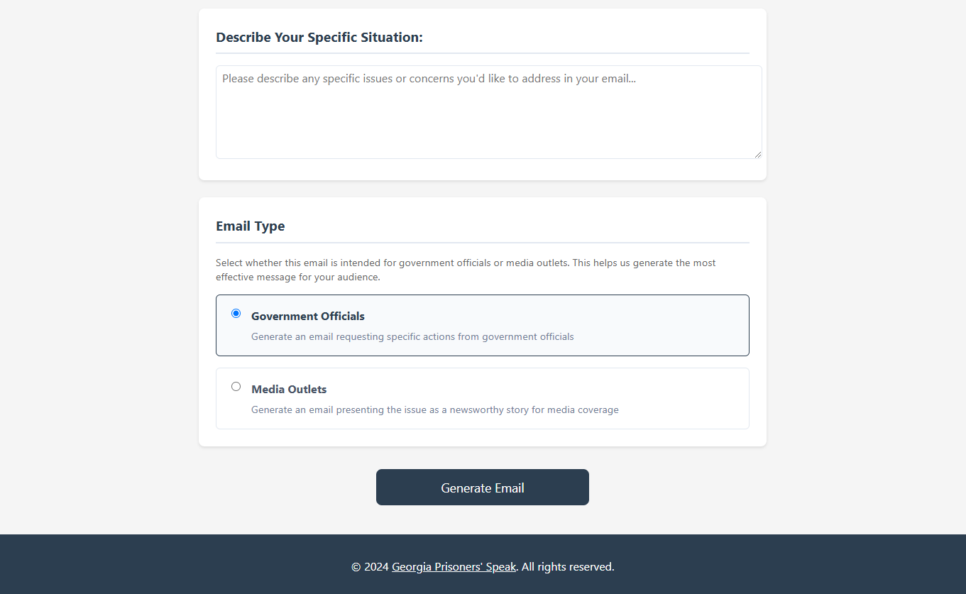 Georgia Prisoners’ Speak | Devpost