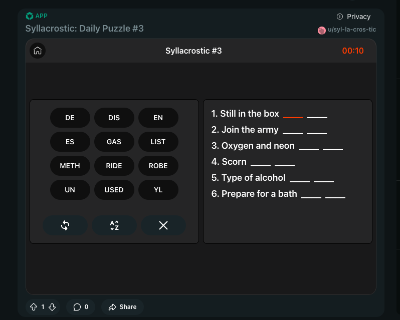 Syllacrostic | Devpost