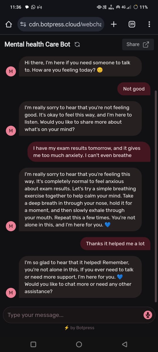 Mental Health Assistance Chatbot | Devpost