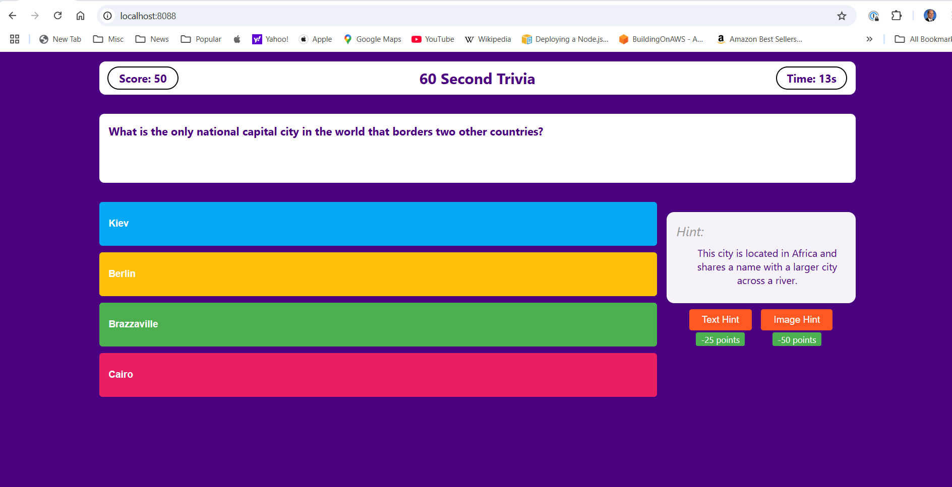 60 Second Trivia Challenge | Devpost