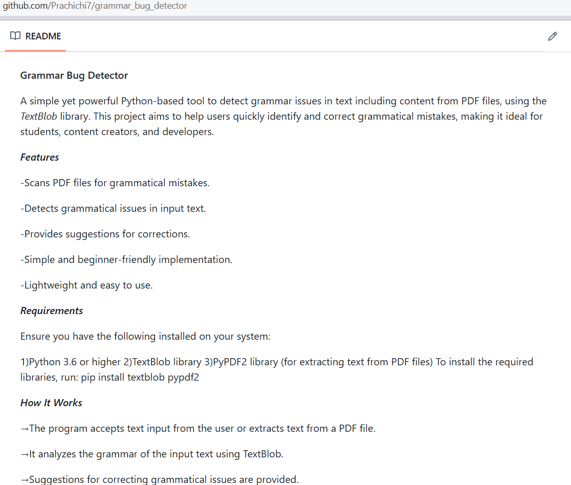 Grammar bug detector | Devpost