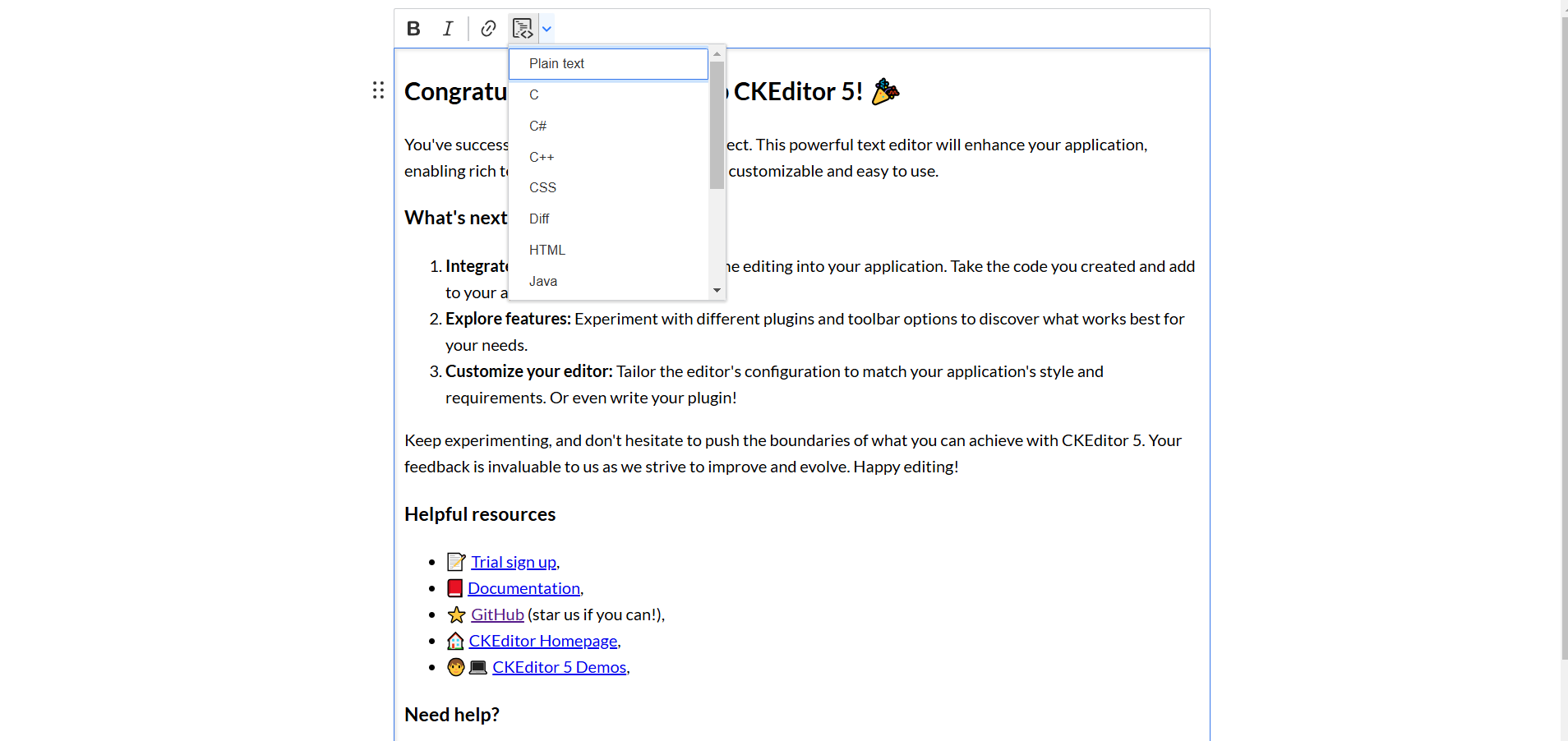 Add and configure the code block plugin | Devpost