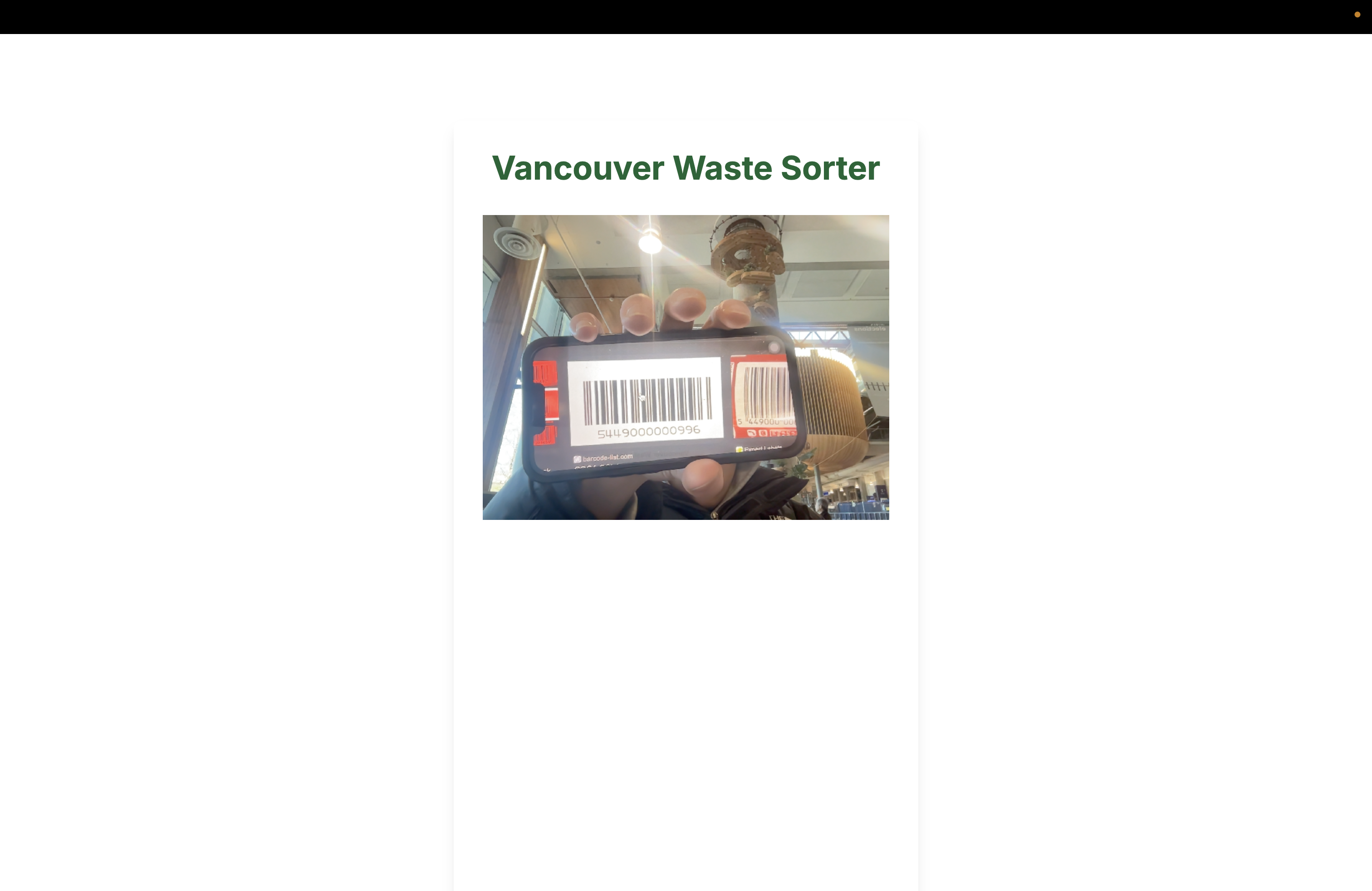 Vancouver Waste Sorter | Devpost