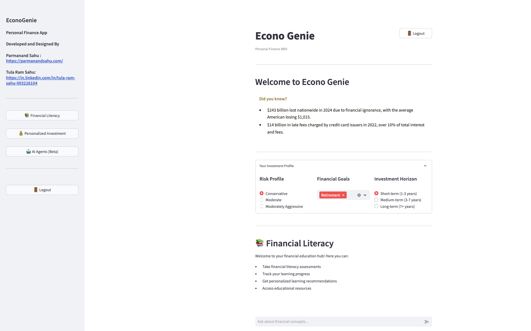 EconoGenie: Personal Finance BRO | Devpost
