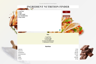 Ingredients Nutrition Calculator | Devpost