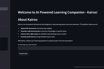 AI-Powered Learning Companion (Kairos) | Devpost