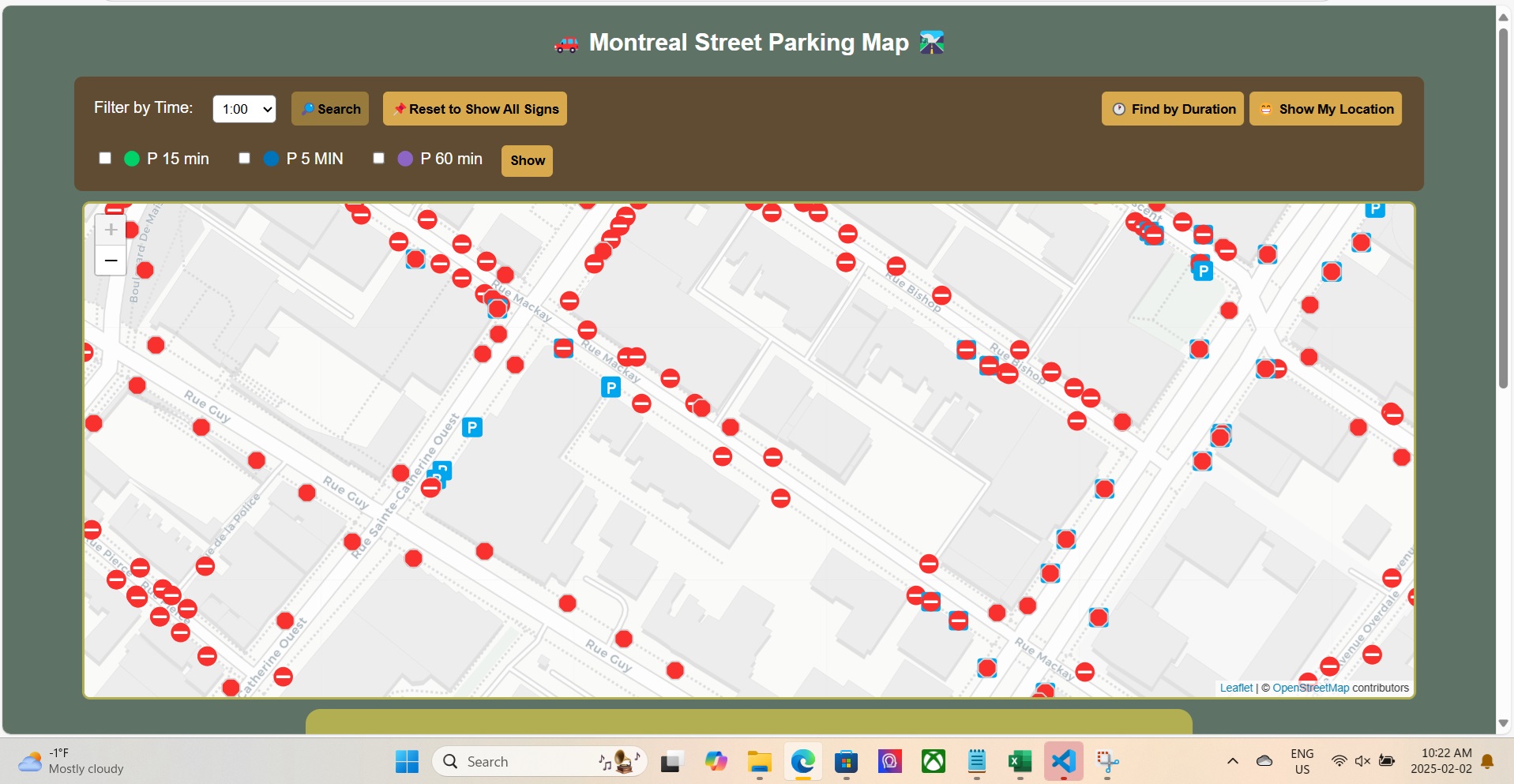 Montreal Street Parking Map | Devpost