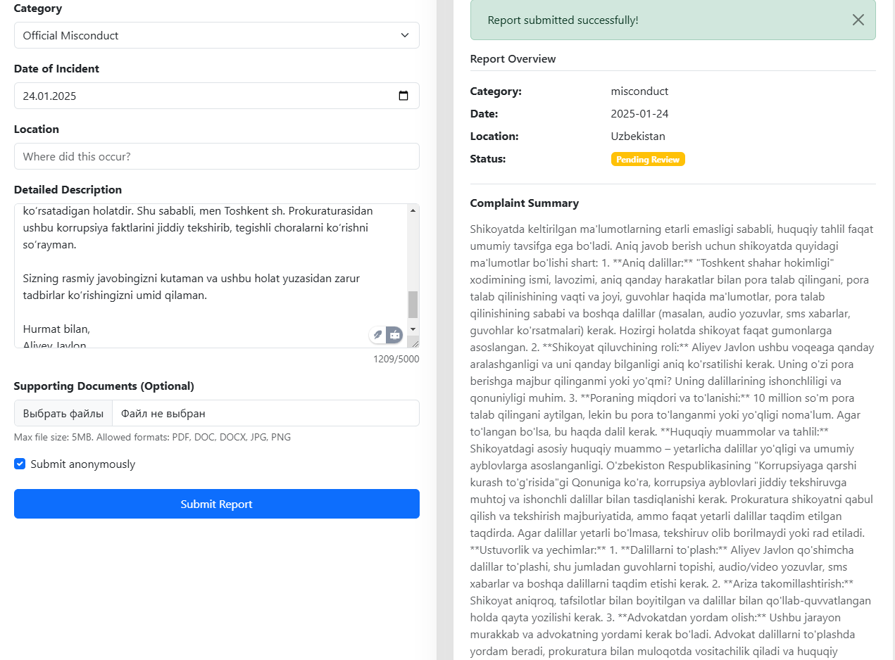 Corruption Complaint Analyzer | Devpost