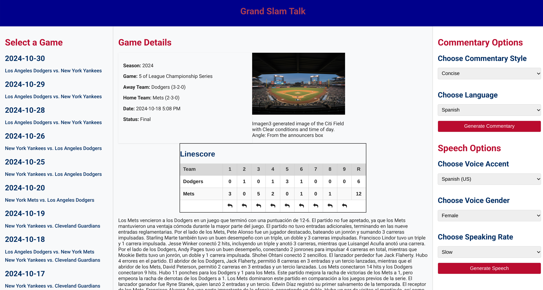 Grand Slam Talk | Devpost