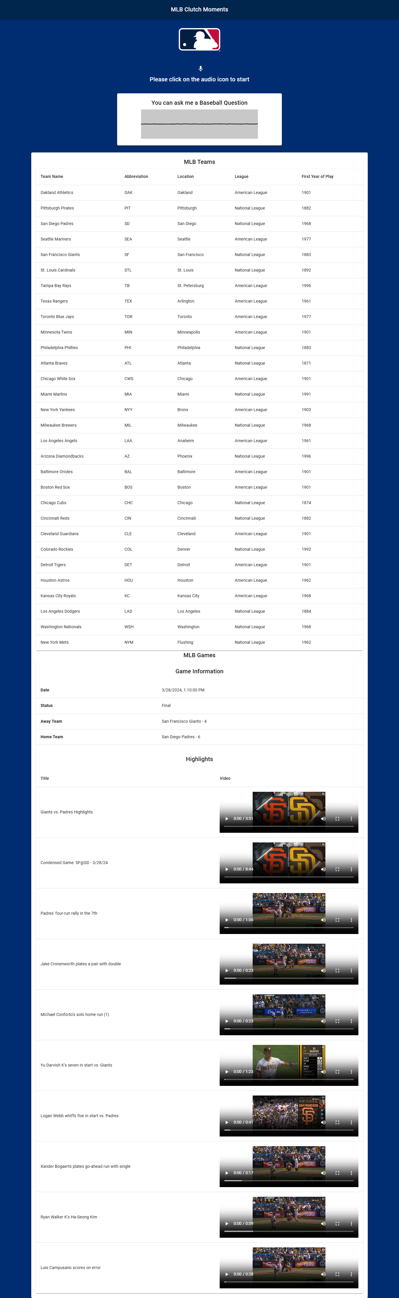 MLB Clutch Moments | Devpost