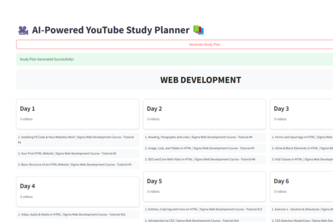 YouTube-Course-Planner-GenAI | Devpost
