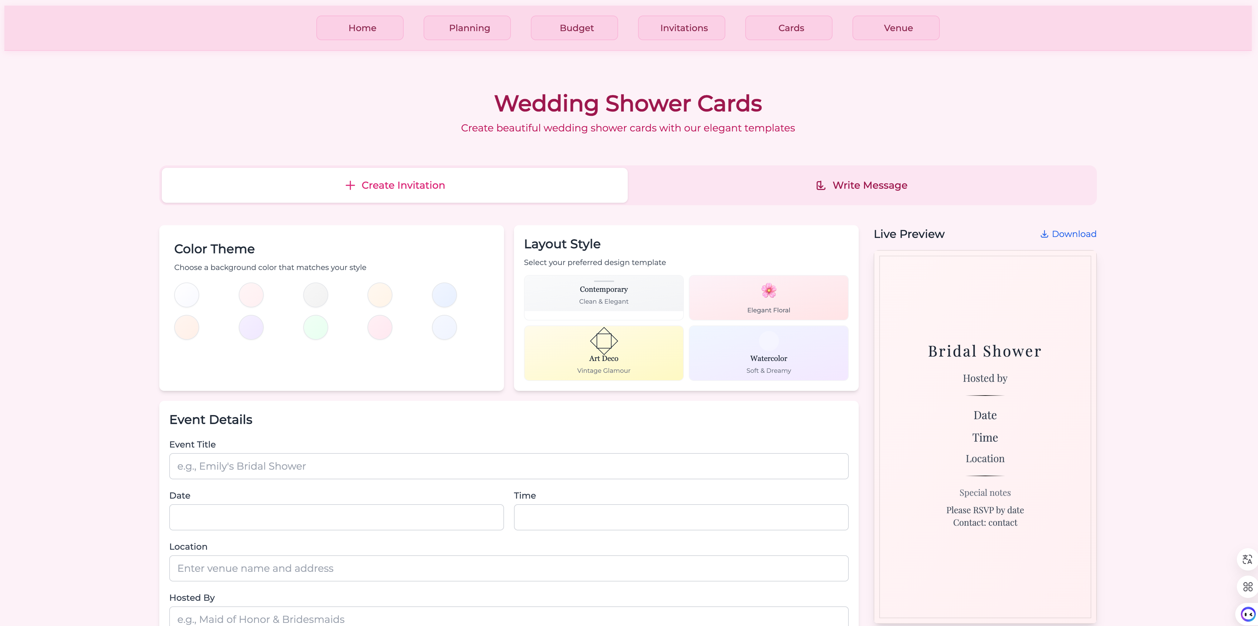 Wedding Shower Cards | Devpost