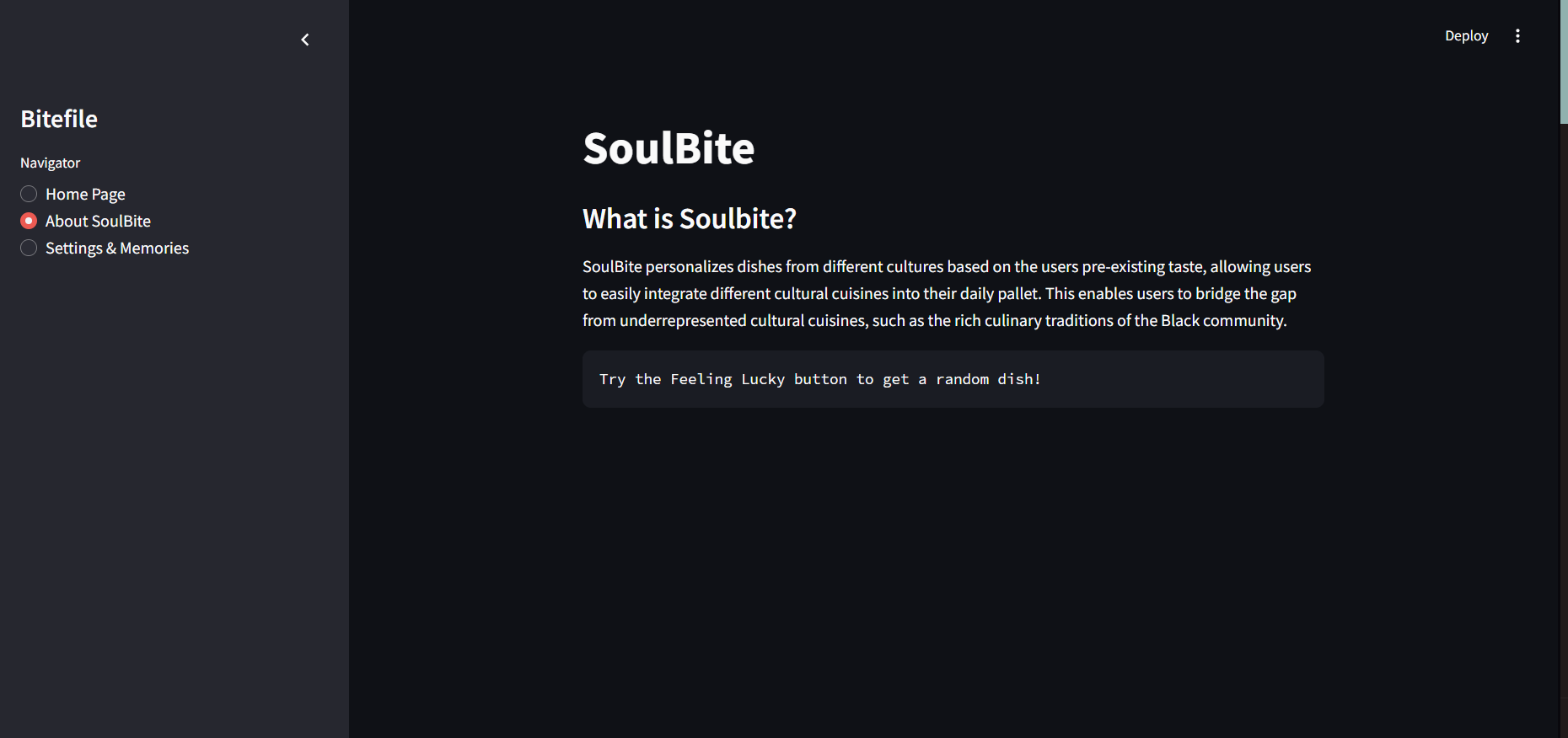 SoulBite - Cultural food explorer | Devpost