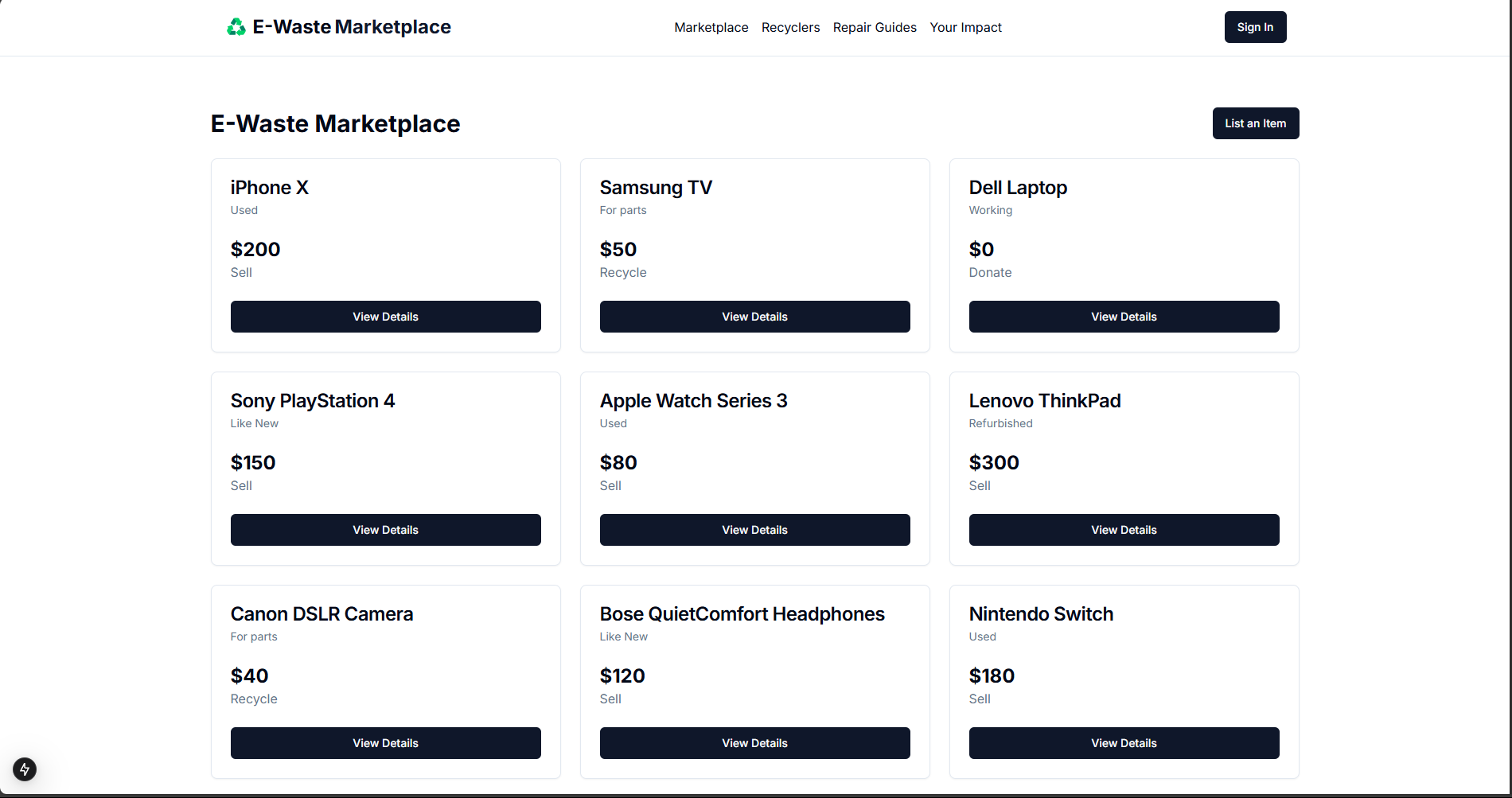 e-waste-marketplace | Devpost