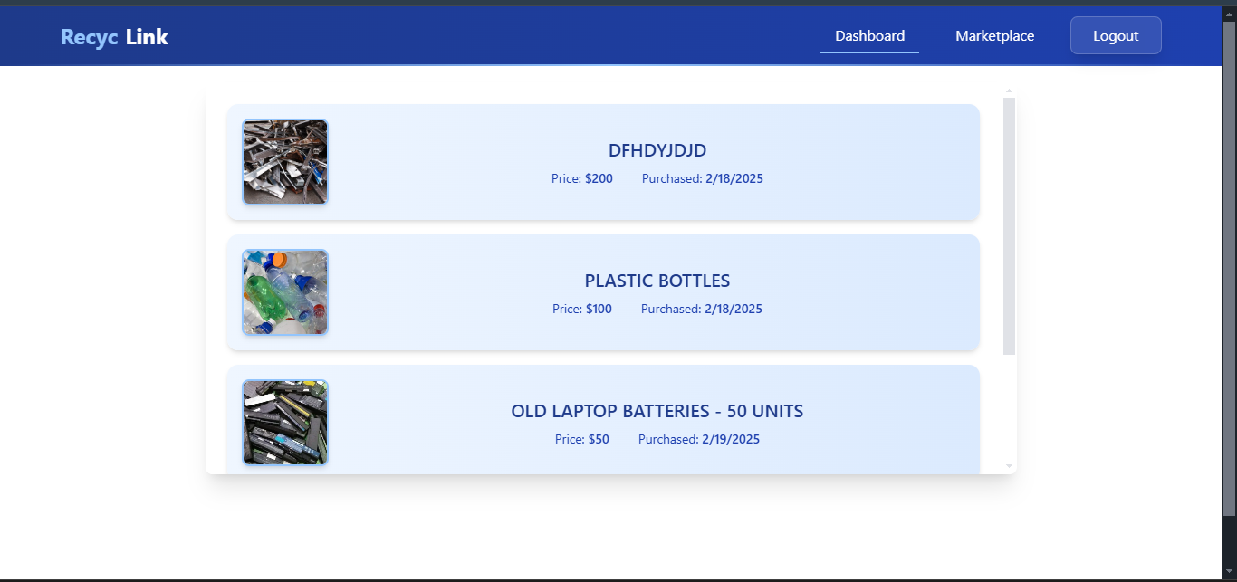 RECYCLINK:Waste-to-Product Marketplace | Devpost