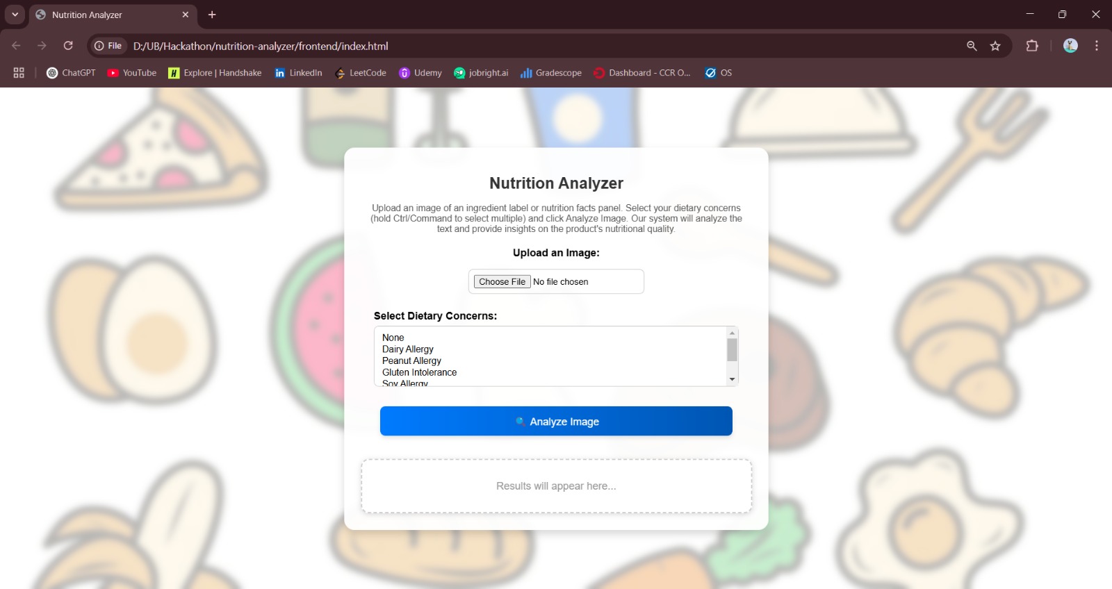 Nutrition Analyzer Web App | Devpost