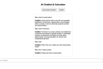 social justice calculator and chat bot | Devpost