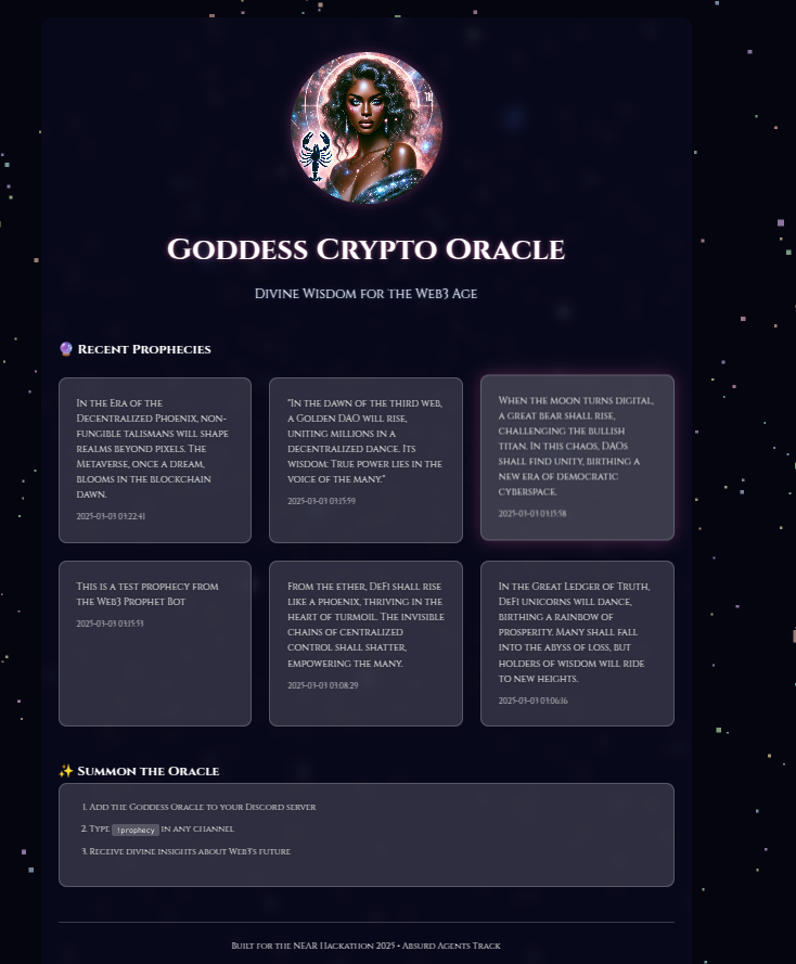 Goddess Oracle | Devpost
