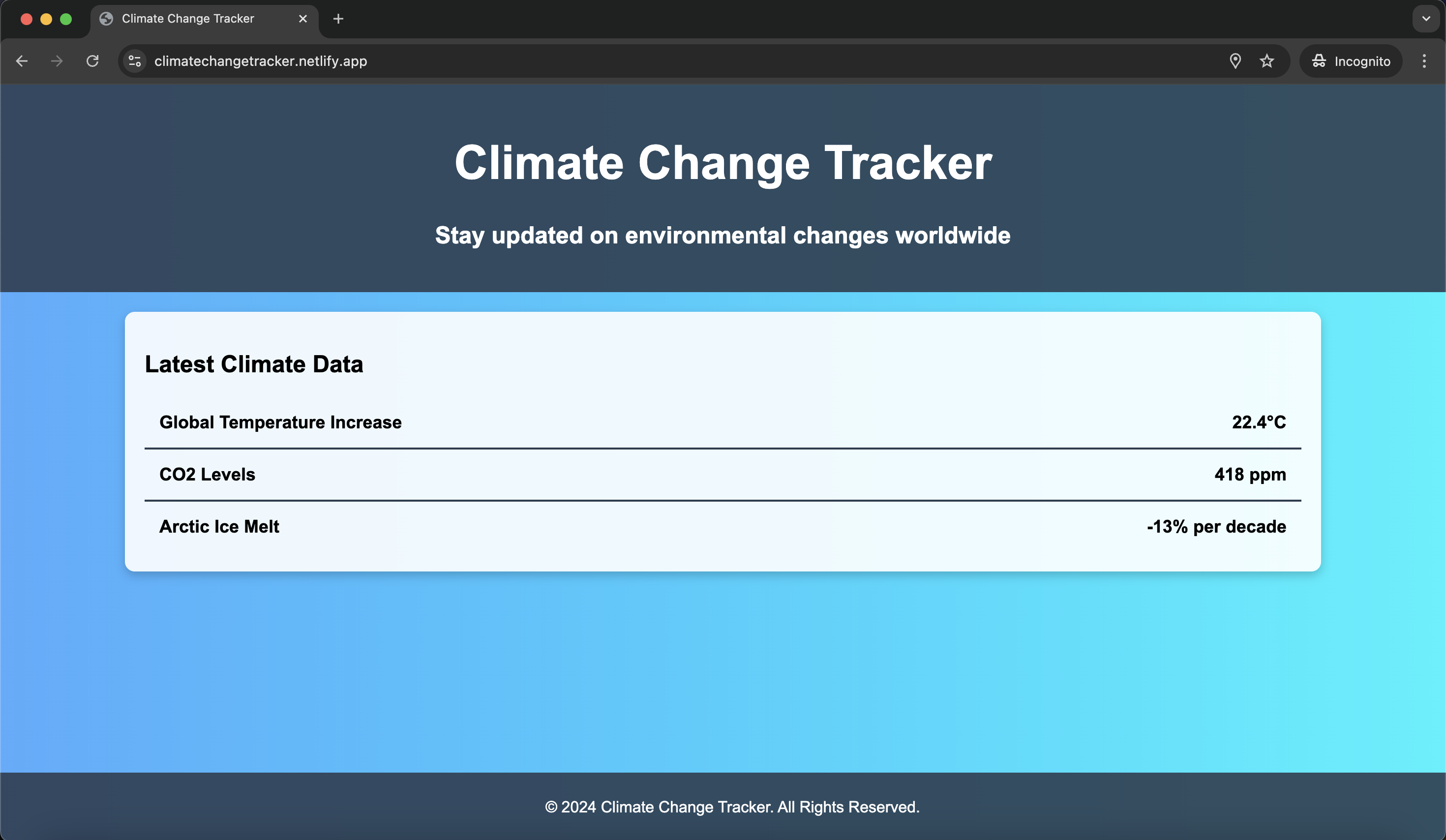 Climate Change Tracker | Devpost