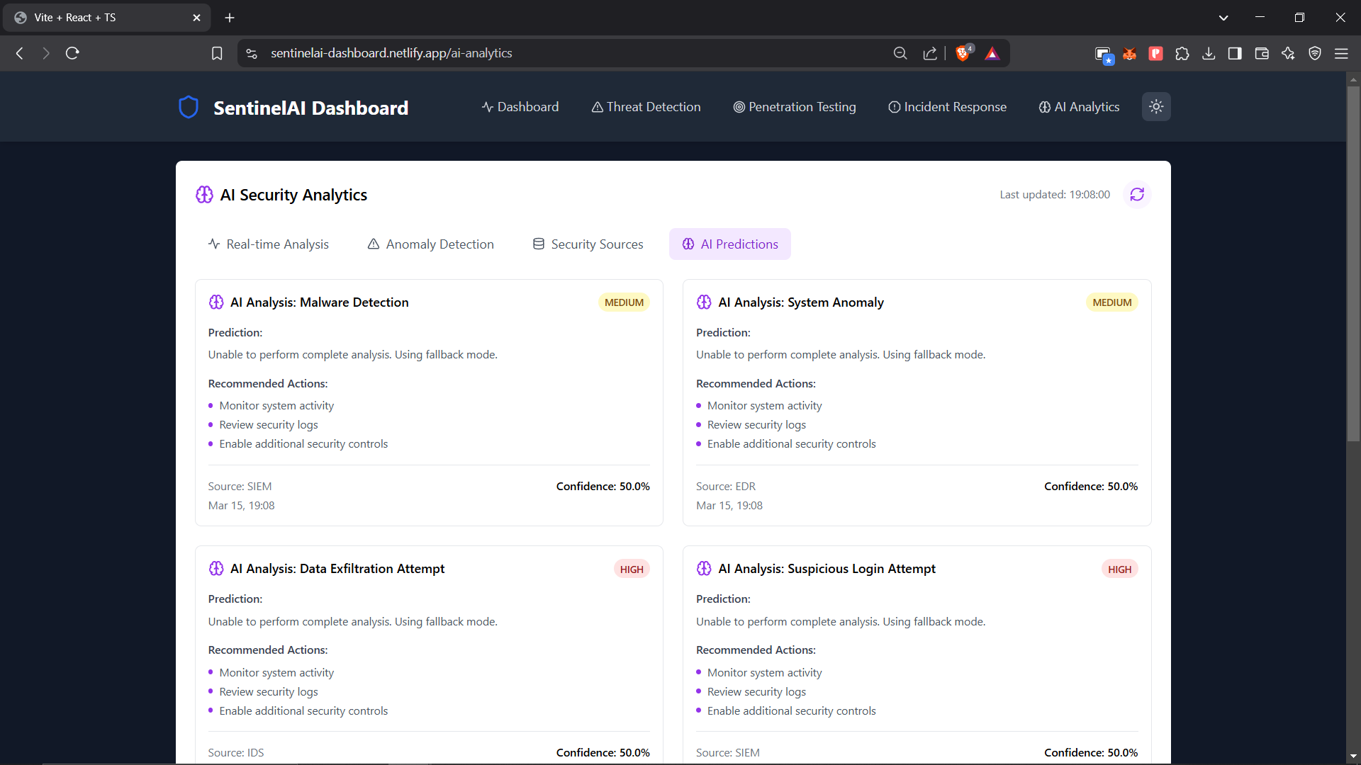 SentinelAI Dashboard | Devpost