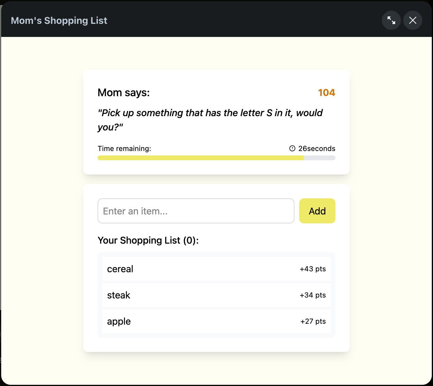 Mom's Shopping List | Devpost